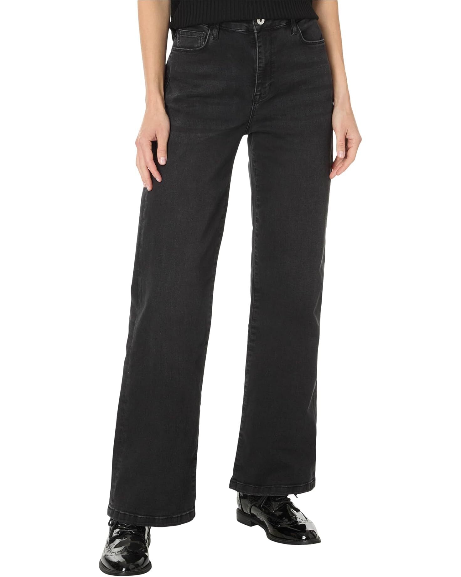 Elliott Lauren Wide Leg Jeans Washed Black Denim – Village Vogue
